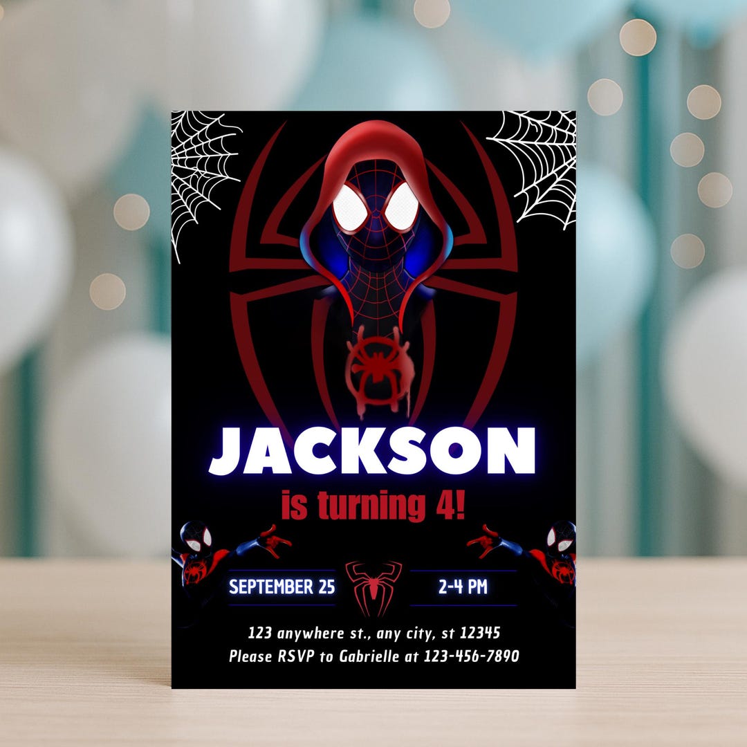 Miles Morale Birthday Invitation Template Instant Download - Printable ...