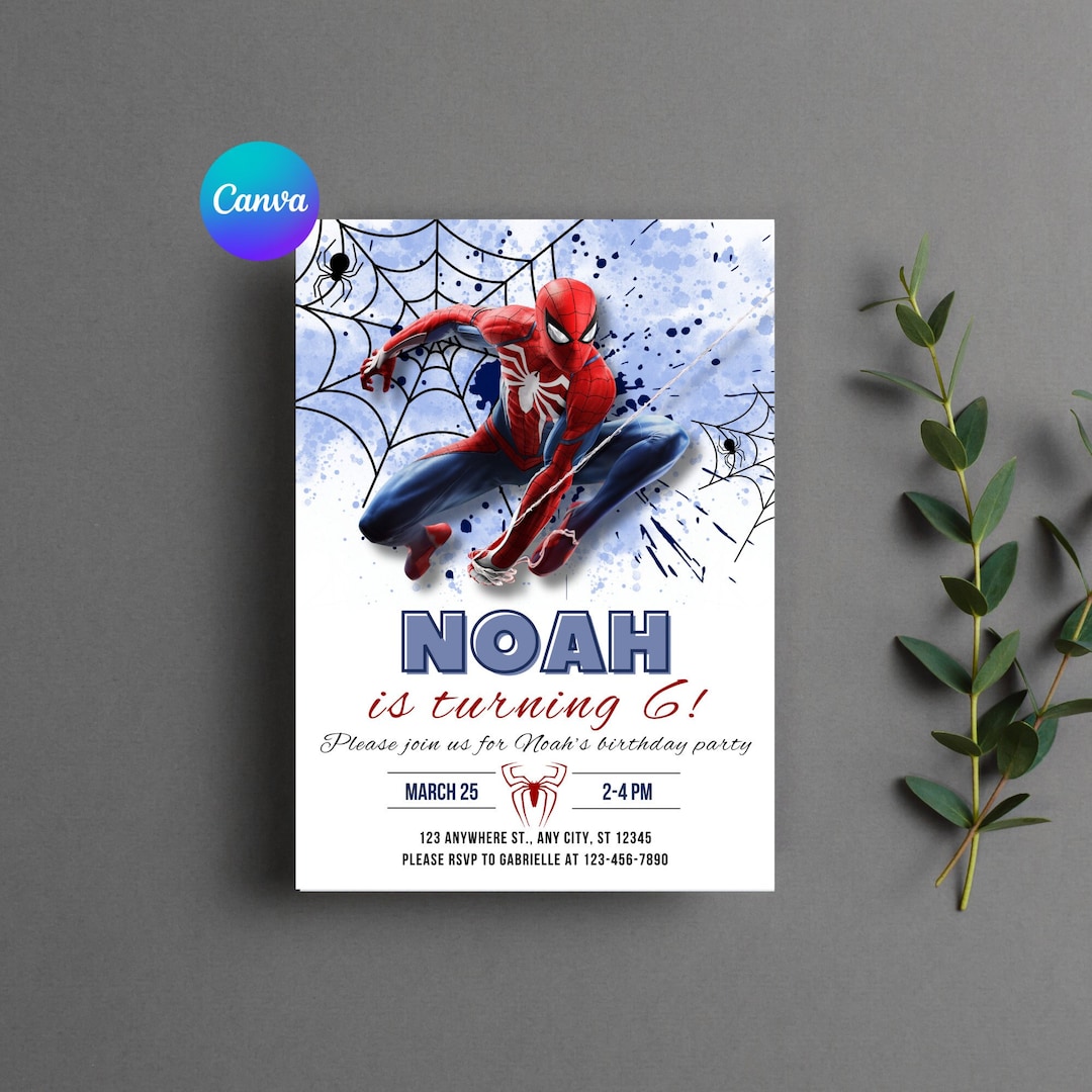 Editable Spiderman Birthday Invitation Template Instant Download ...