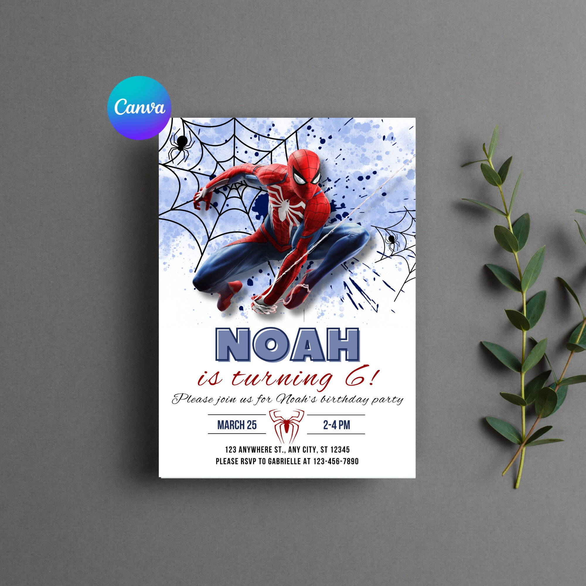 Editable Spiderman Birthday Invitation Template Instant Download Spider ...
