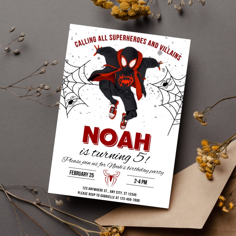 Spider-man Birthday Invitation Template Instant Download Editable ...