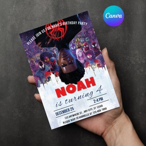 Miles Morales Birthday Invitation Template Instant Download, Printable ...