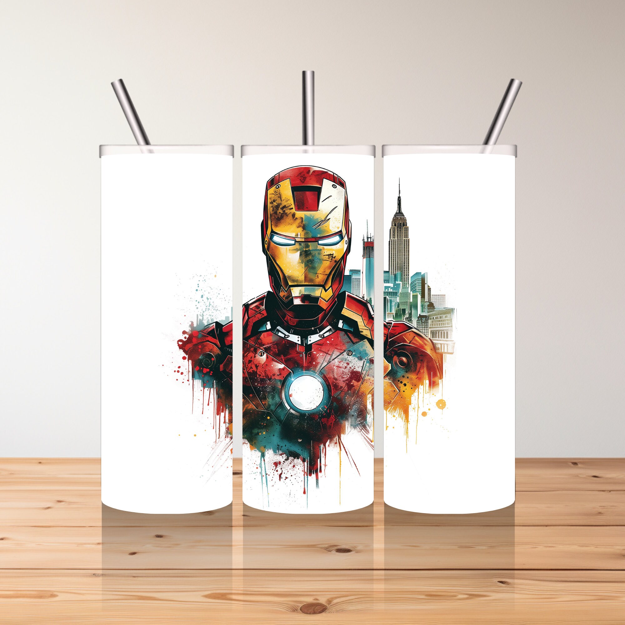 Iron Man PNG Tumbler Wrap Sublimation Design - Superhero Sublimation ...