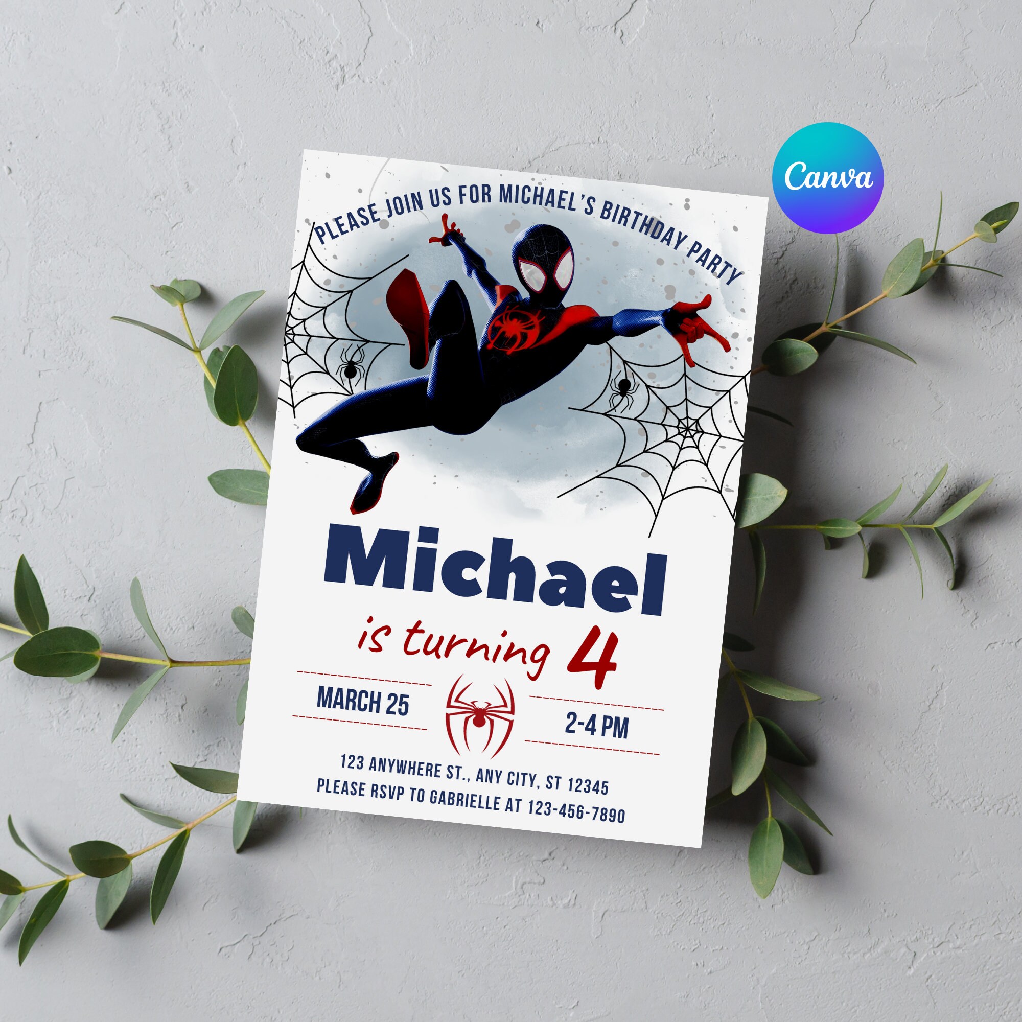 Miles Morales Birthday Invitation Template Instant Download Editable ...