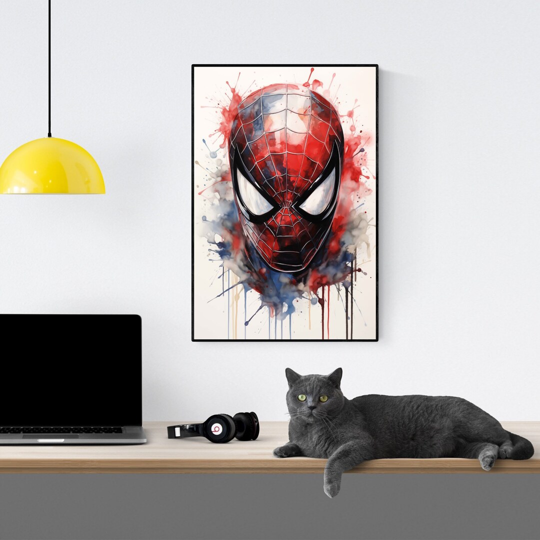 Spiderman Poster Instant Download Printable Spider Man Watercolor Wall ...
