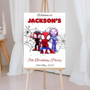 Editable Spiderman Welcome Sign - Printable Spidey Birthday Party ...