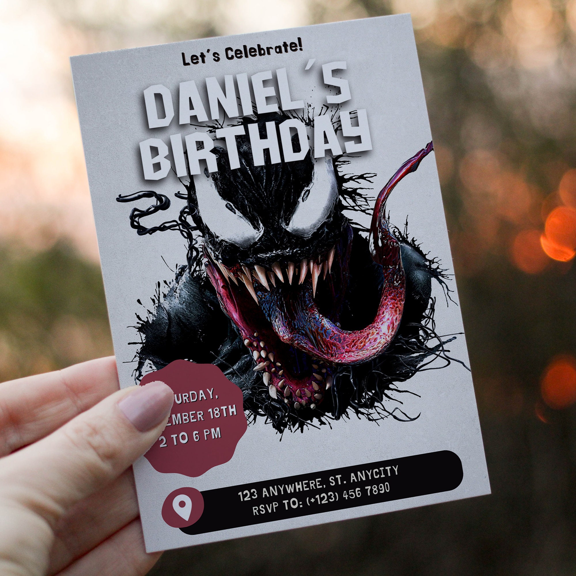 Editable Venom Birthday Invitation Template Printable - Etsy