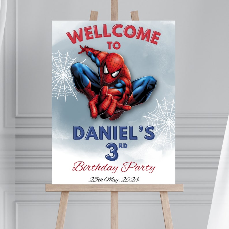 Spiderman Welcome Sign Template Instant Download, Editable Spider-man ...