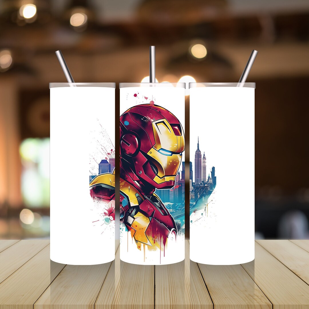 Iron Man PNG Tumbler Wrap Sublimation Design Superhero Avenger ...