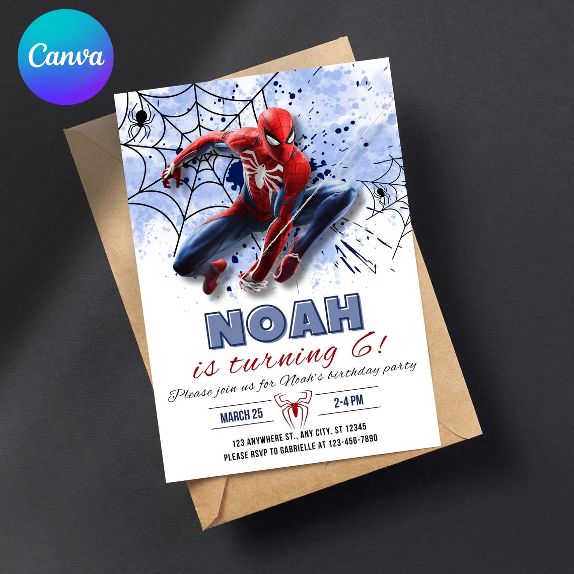 Editable Spiderman Birthday Invitation Template Instant Download Spider ...