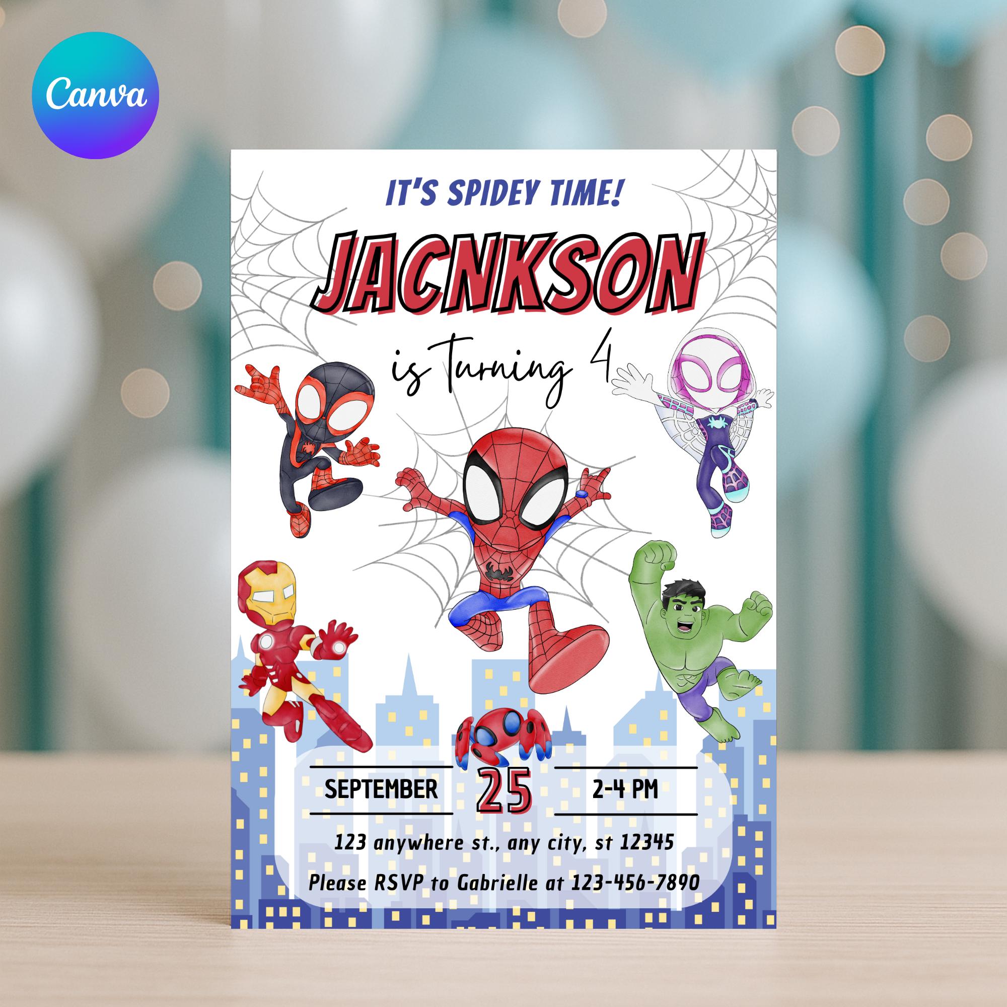 Spidey and His Amazing Friends Birthday Invitation - Printable ...