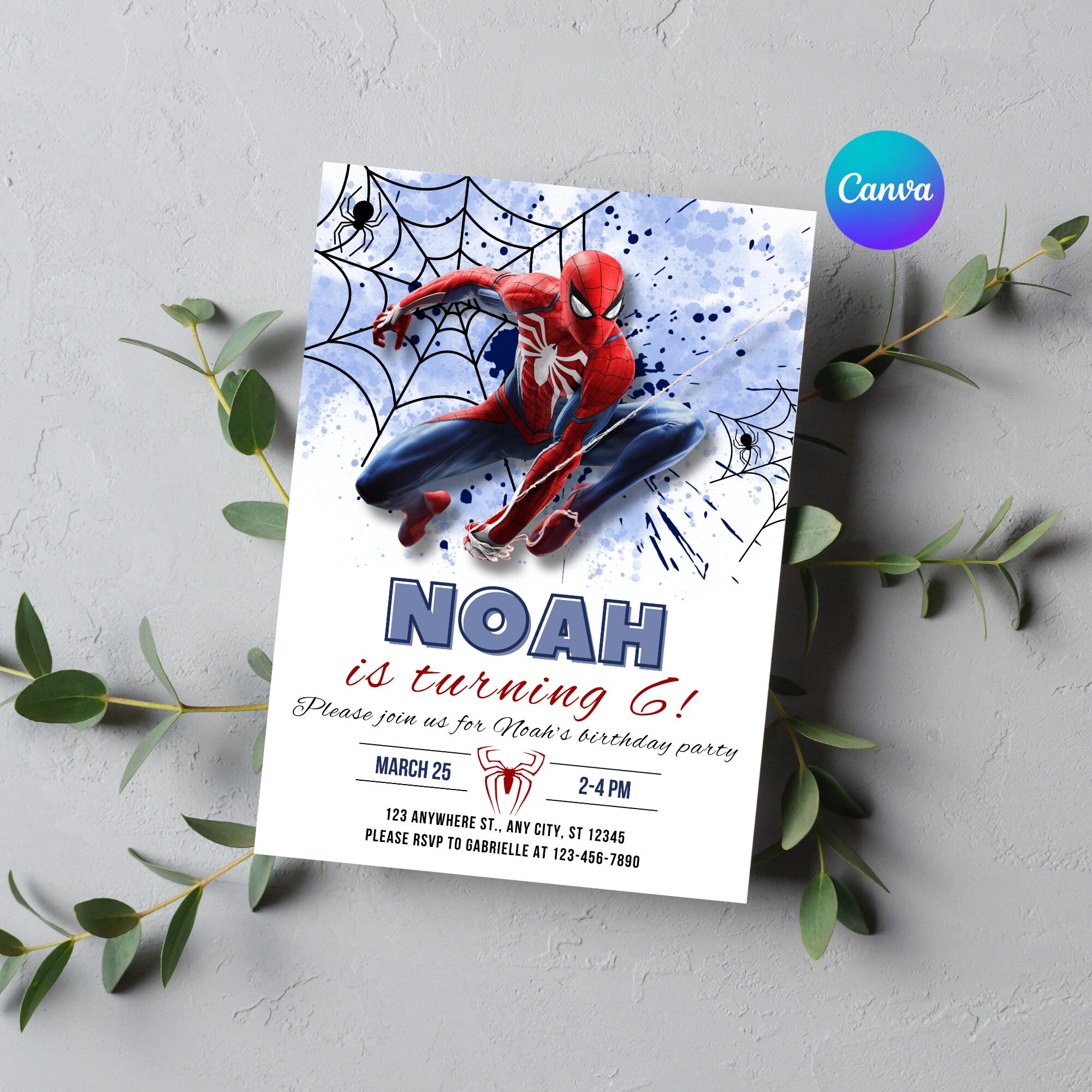 Editable Spiderman Birthday Invitation Template Instant Download Spider ...