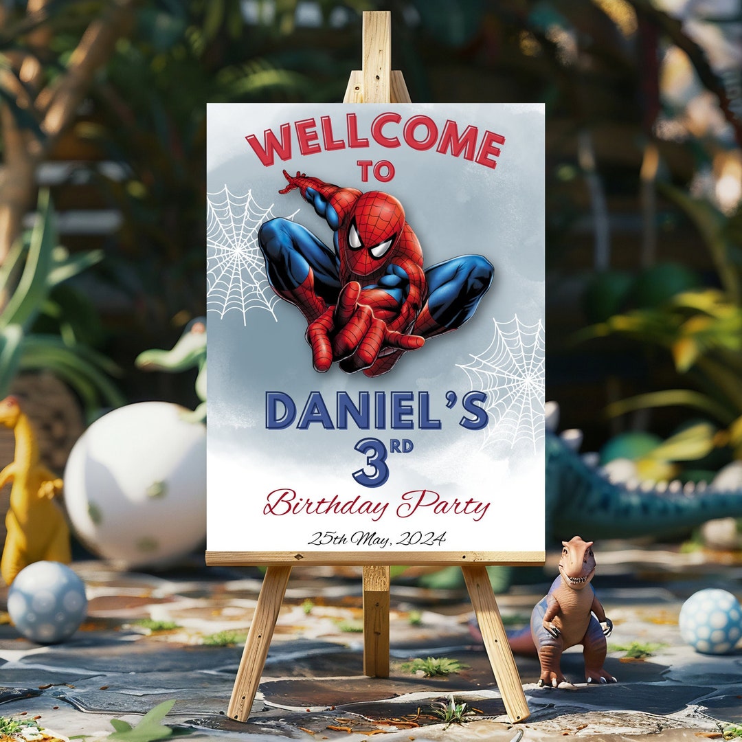 Spiderman Welcome Sign Template Instant Download, Editable Spider-man ...