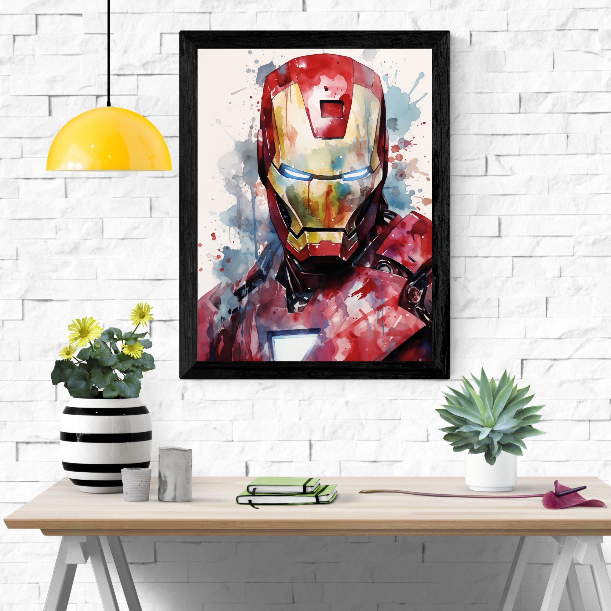 Iron Man Watercolor Poster Instant Download Printable Iron Man Wall Art ...