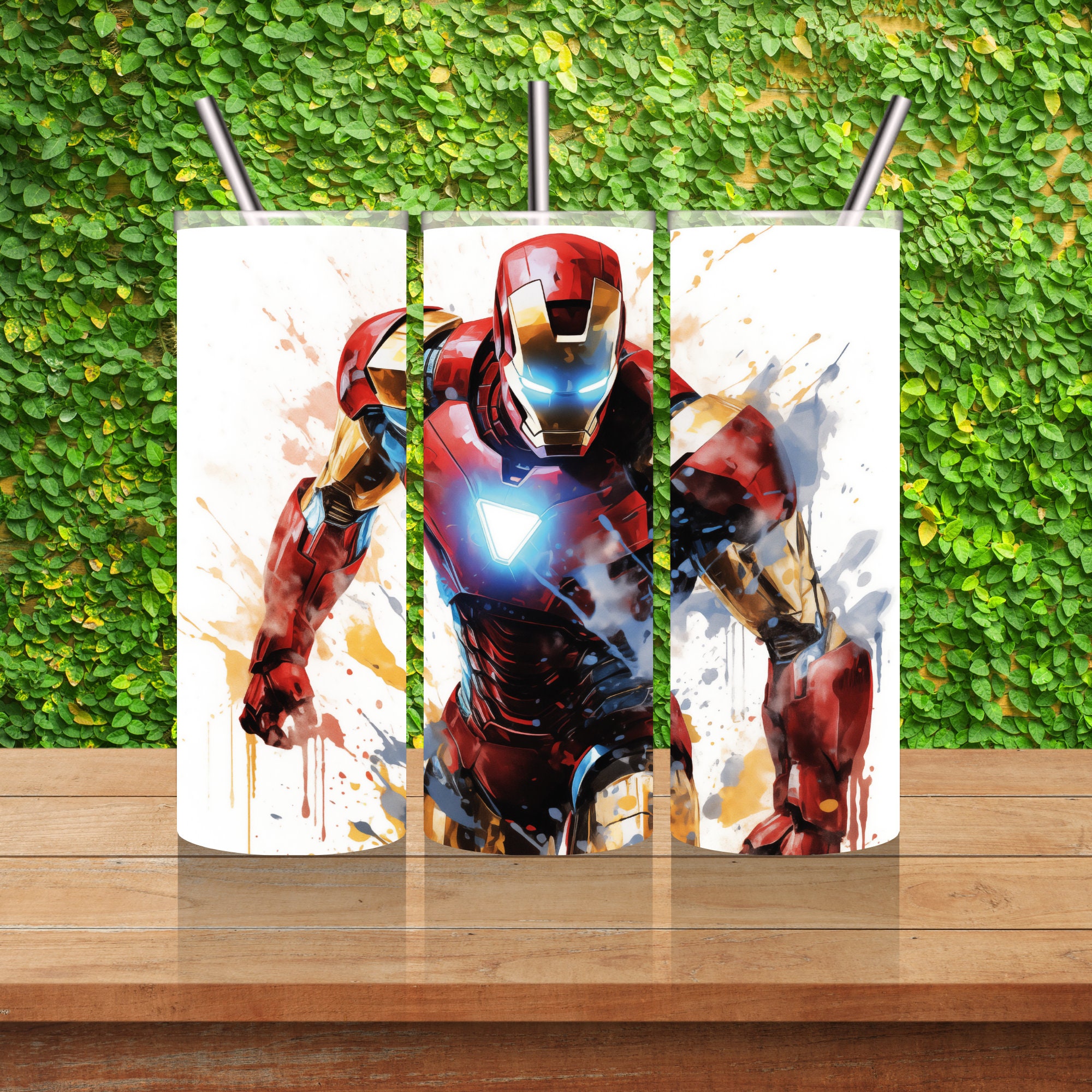 Iron Man Tumbler Wrap - Superhero Sublimation Designs for Digital ...
