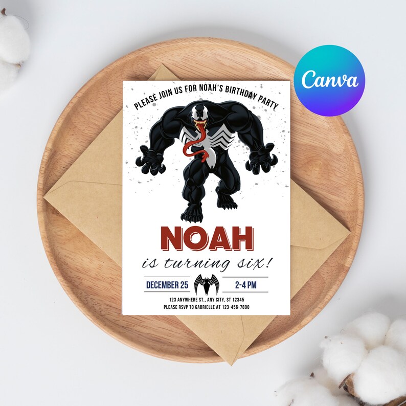 Venom Invitation Birthday Template Instant Download - Etsy