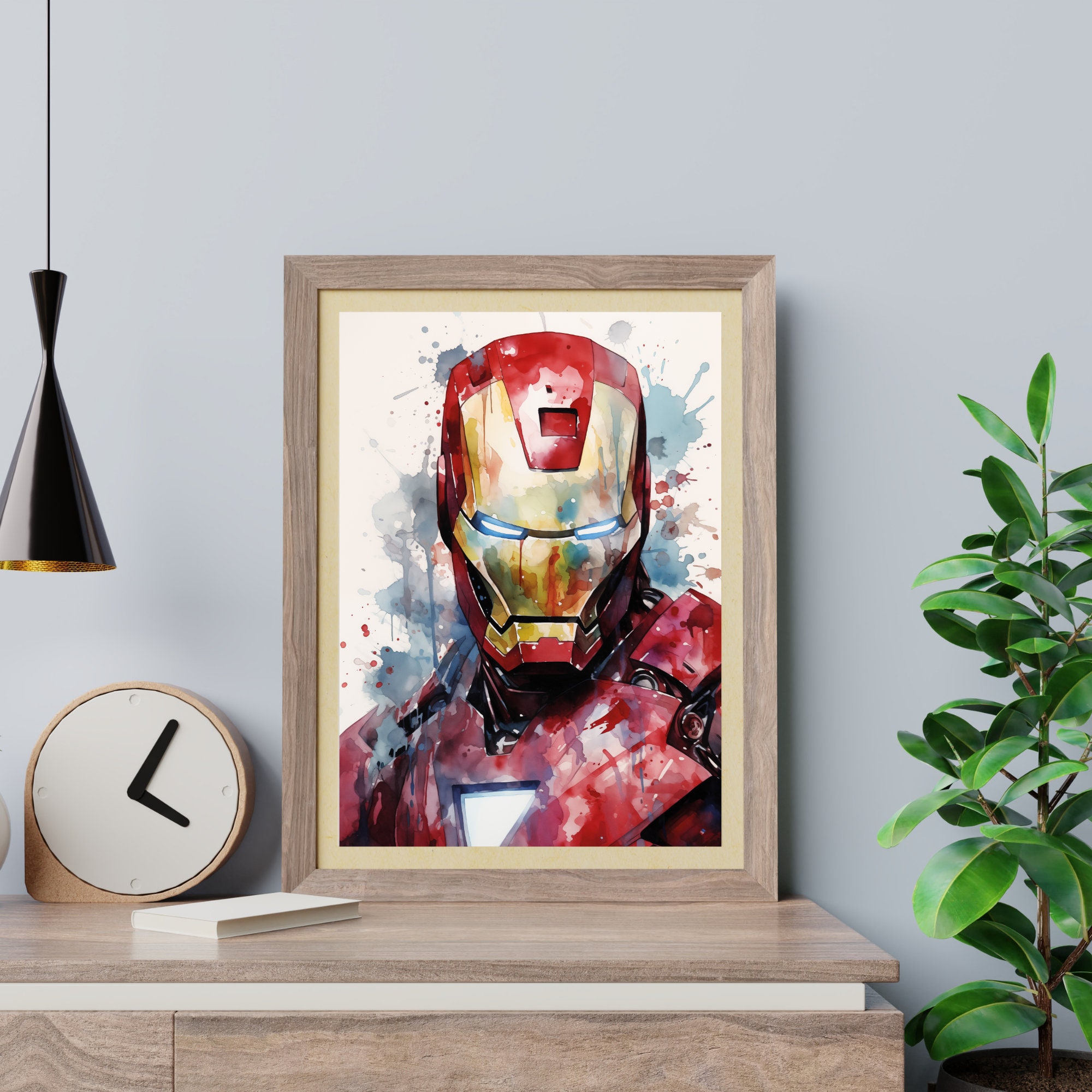 Iron Man Watercolor Poster Instant Download Printable Iron Man Wall Art ...