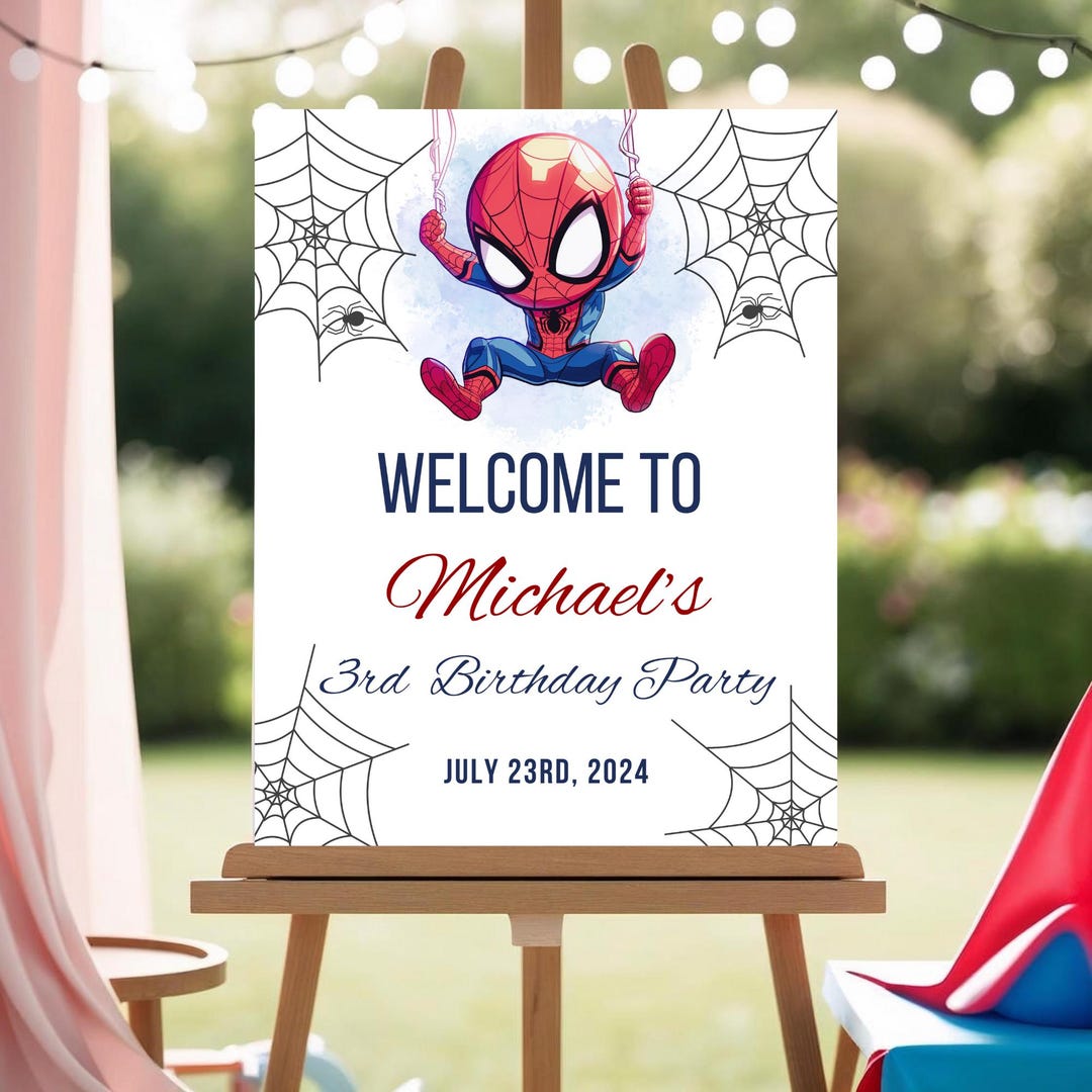 Spiderman Welcome Sign Template - Editable Spider-man Welcome Board ...