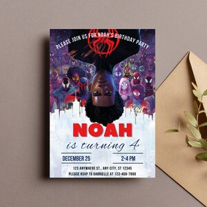 Miles Morales Birthday Invitation Template Instant Download, Printable ...
