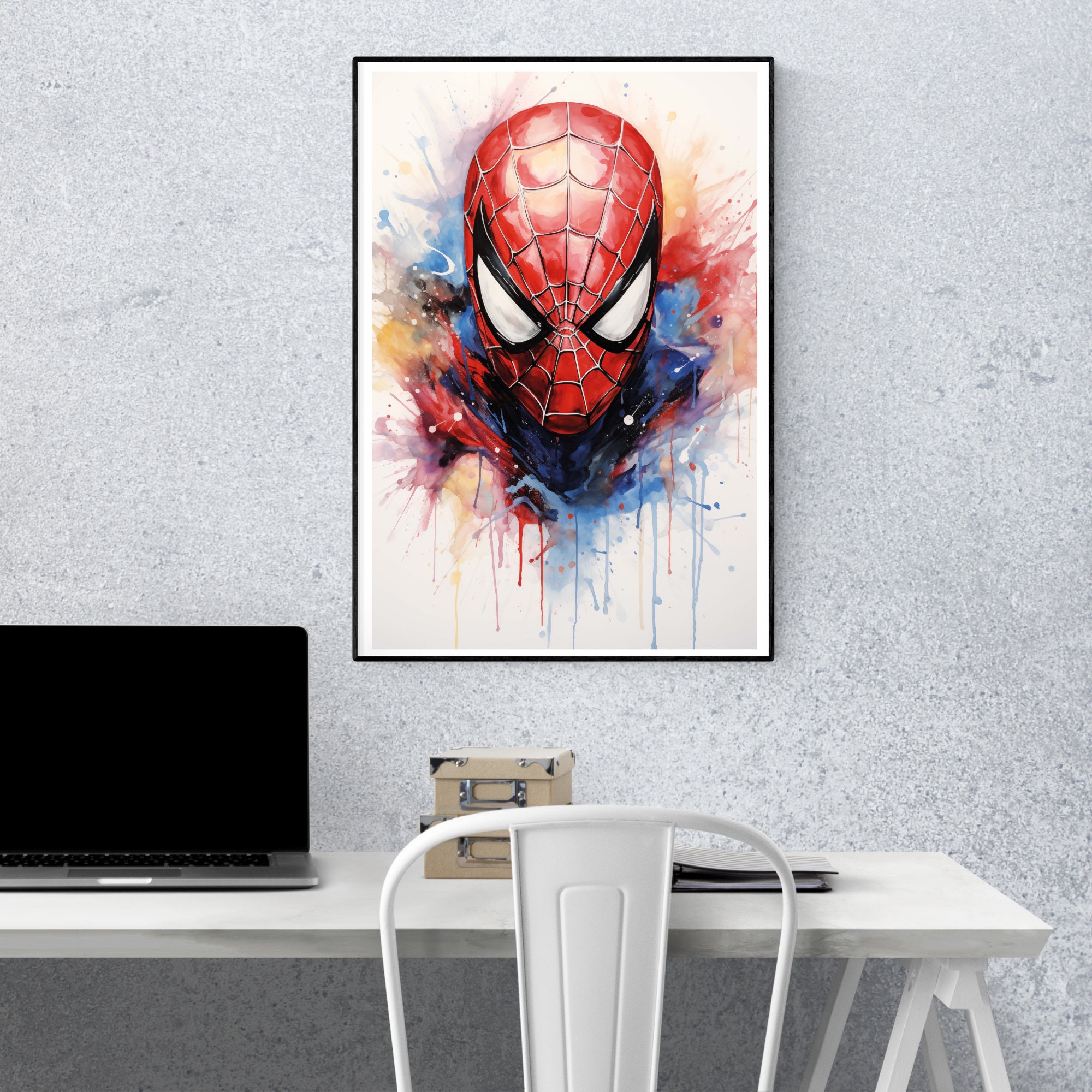 Spiderman Poster Instant Download Printable Spider-man Watercolor Art ...