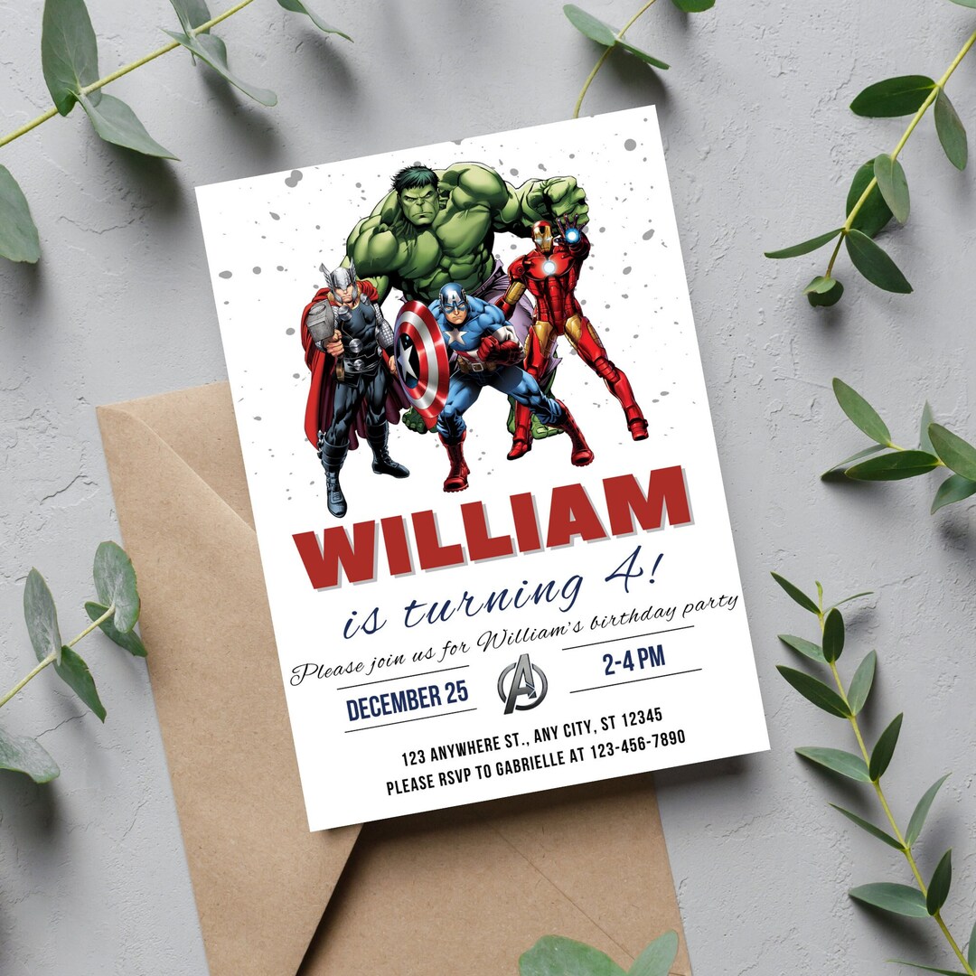 Avengers Birthday Invitation Template Instant Download - Printable ...