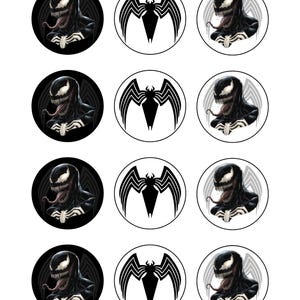 Venom Cupcake Toppers – Printable Superhero Party Decorations – Venom ...