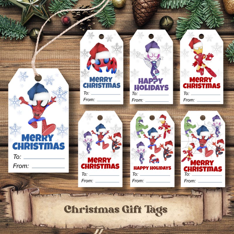 Christmas Tags Spidey - Etsy