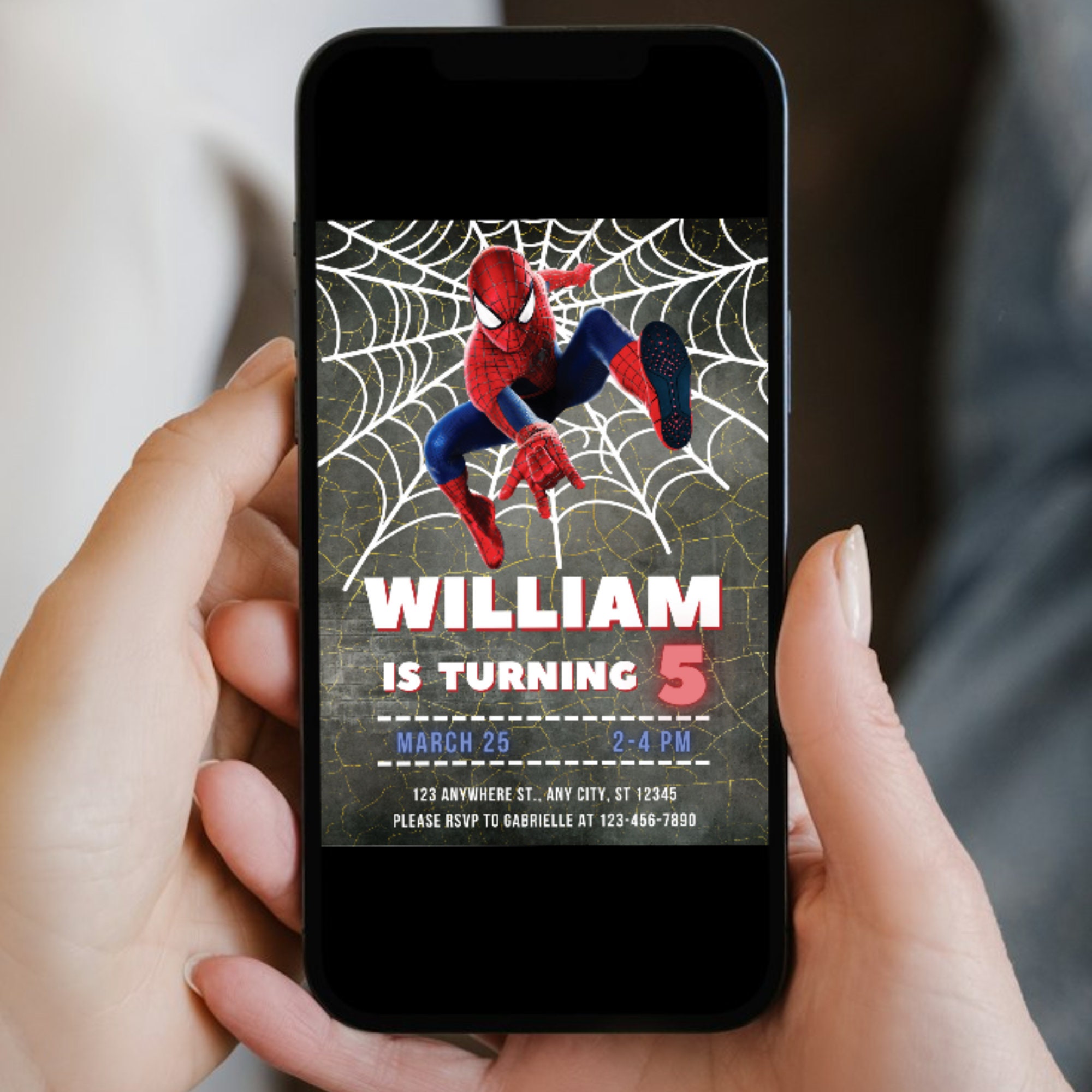 Spiderman Birthday Invitation Template Digital Instant Download ...