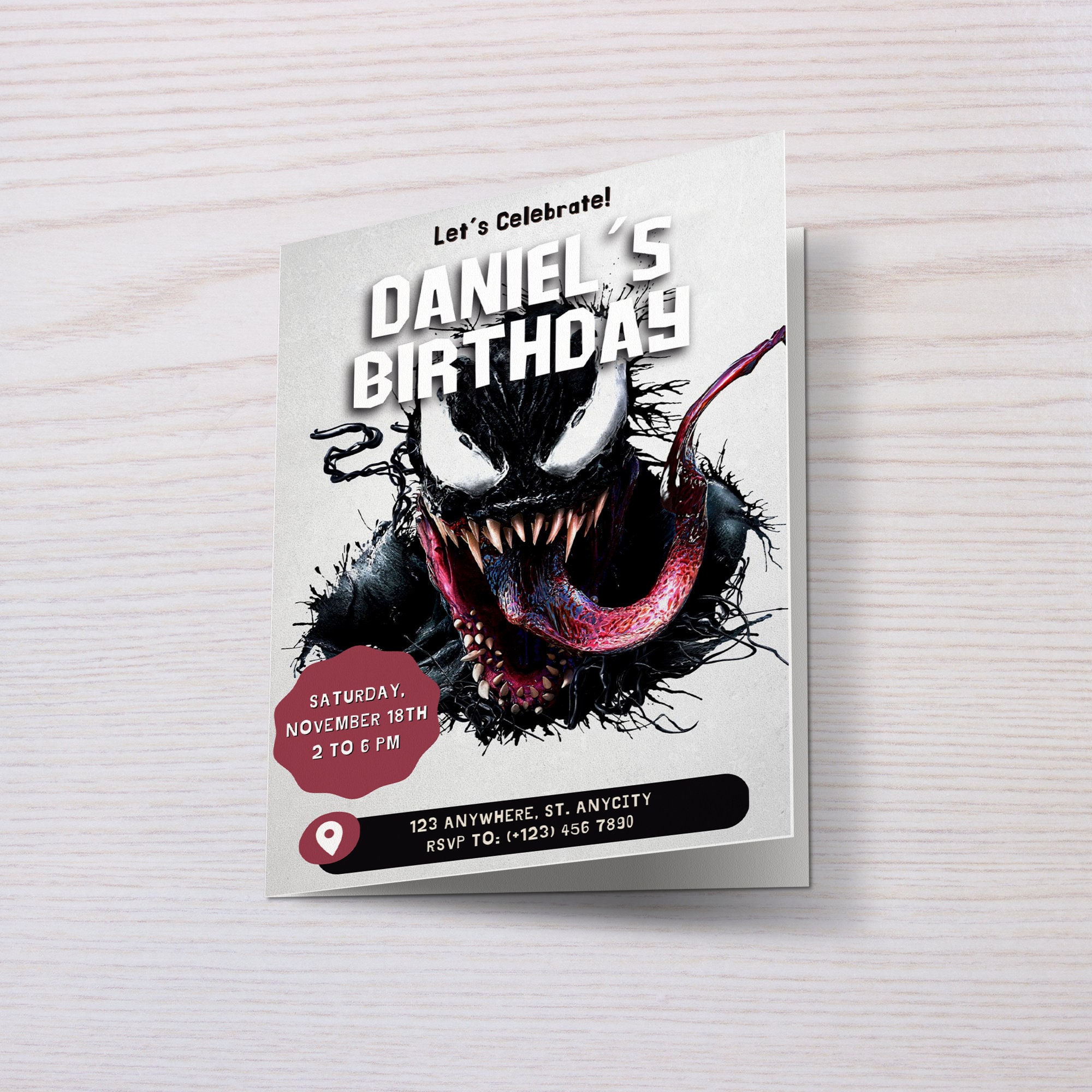 Editable Venom Birthday Invitation Template Printable - Etsy