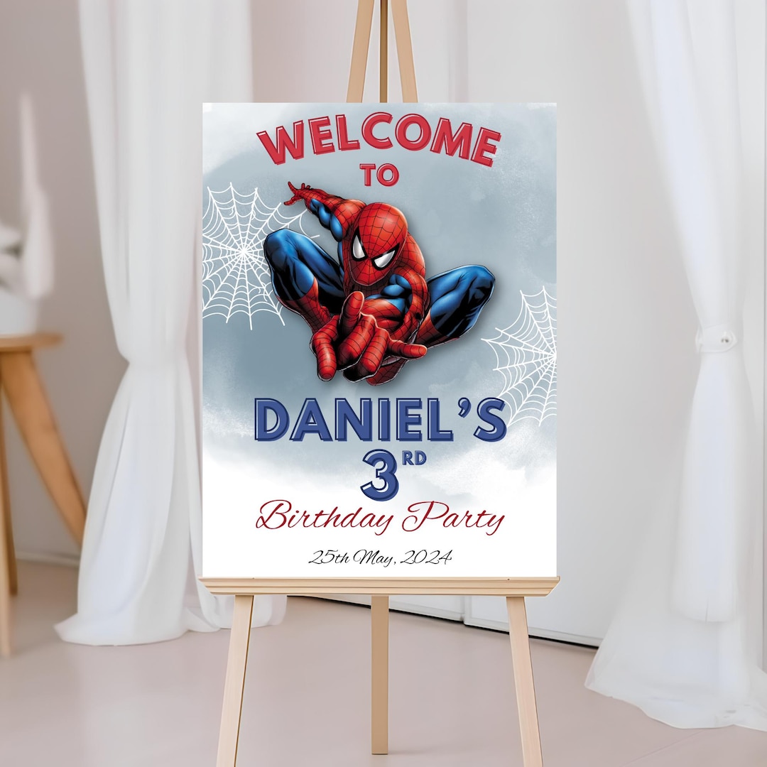 Spiderman Welcome Sign Template Instant Download, Editable Spider-man ...