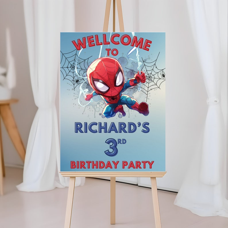 Editable Spiderman Welcome Sign Printable Spiderman Birthday Party ...