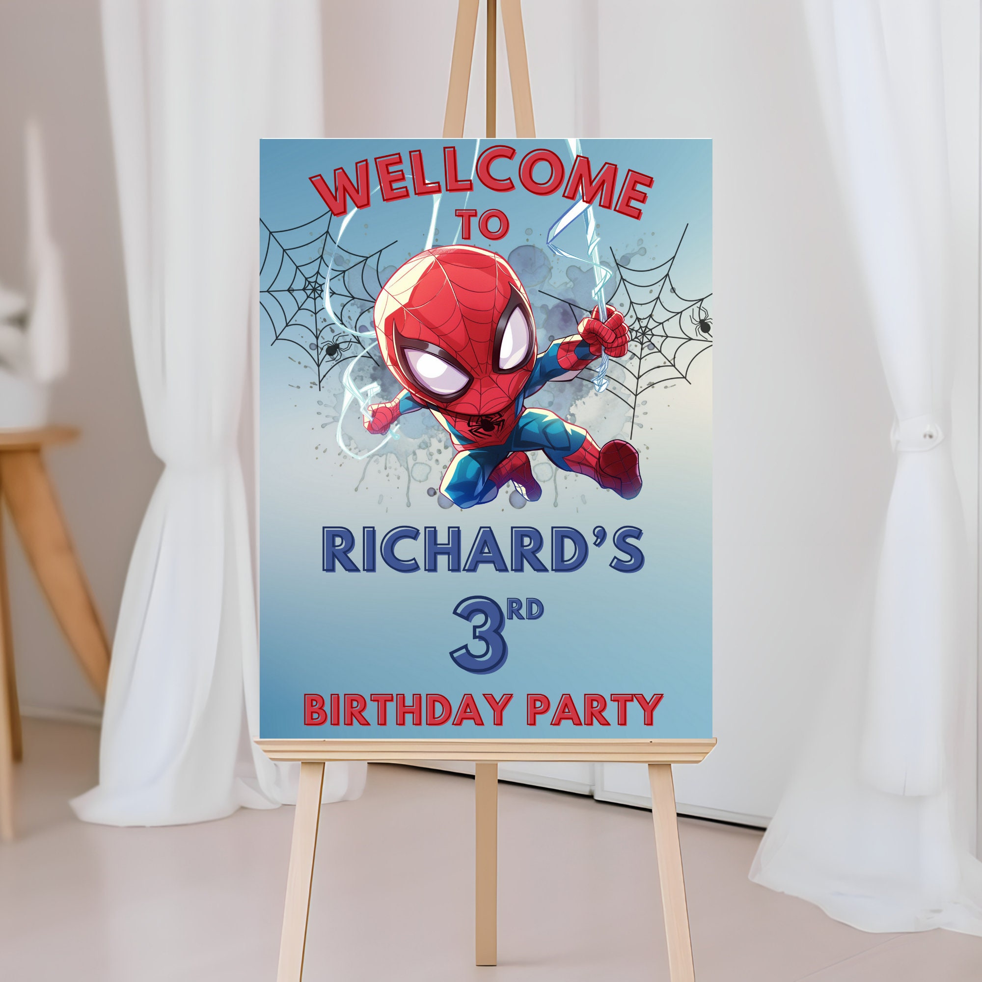 Editable Spiderman Welcome Sign Printable Spiderman Birthday Party ...