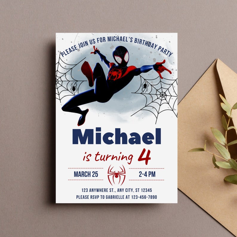 Miles Morales Birthday Invitation Template Instant Download Editable ...