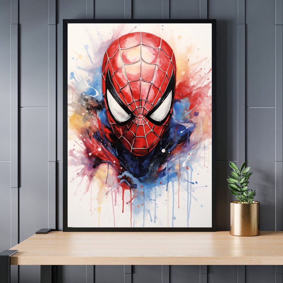 Spiderman Poster Instant Download - Printable Spider-man Watercolor Art ...