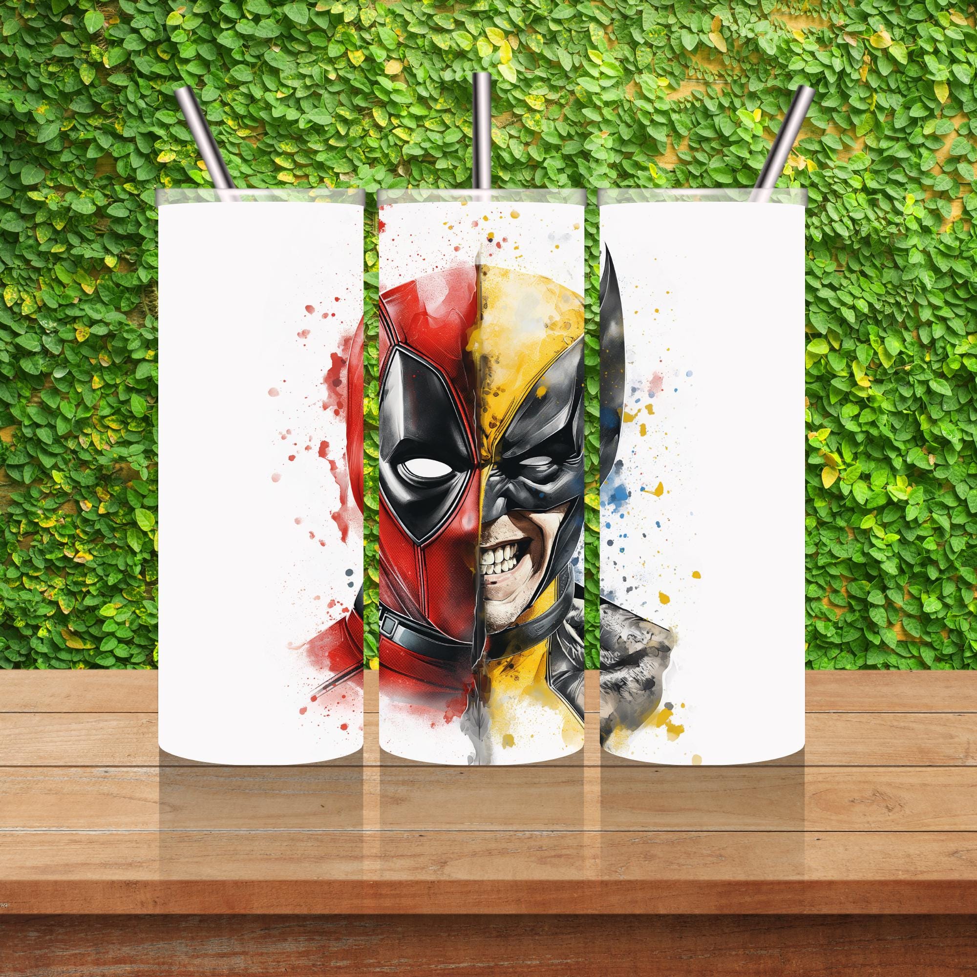 Deadpool and Wolverine Png Tumbler Wrap Instant Download - Superhero ...