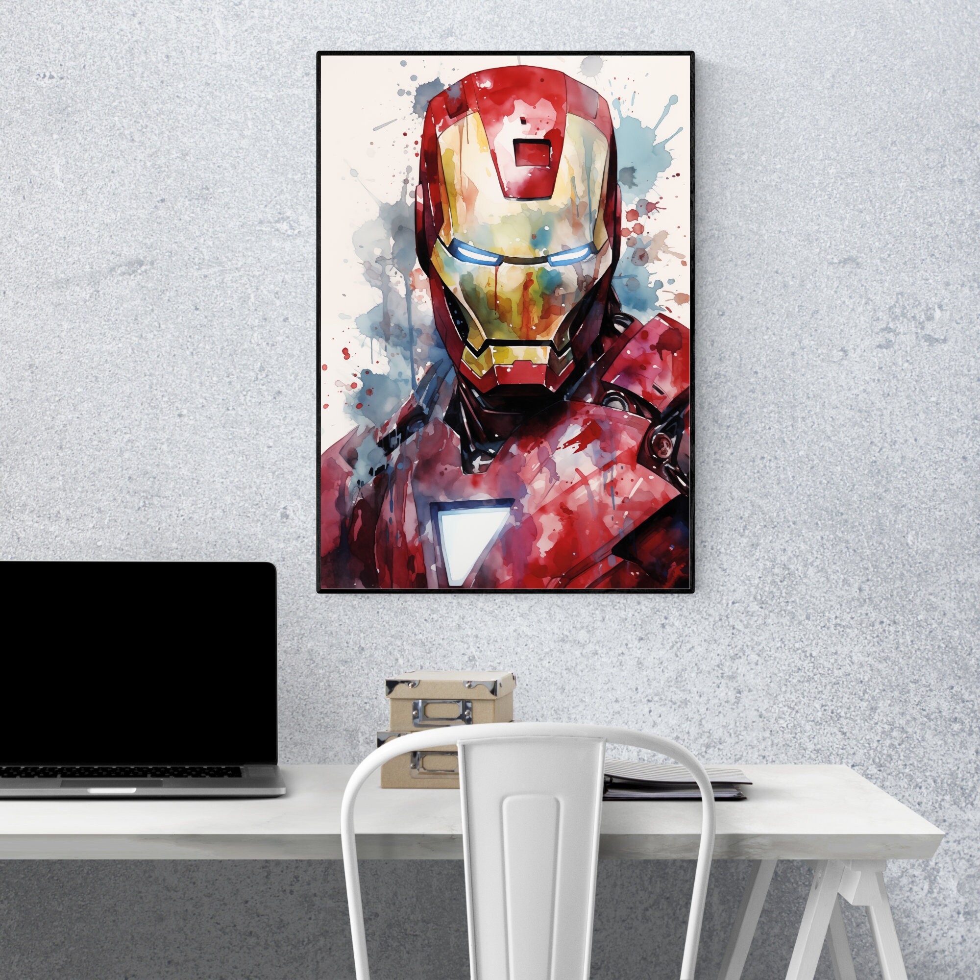 Iron Man Watercolor Poster Instant Download Printable Iron Man Wall Art ...