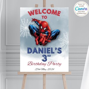 Spiderman Welcome Sign Template Instant Download, Editable Spider-man ...