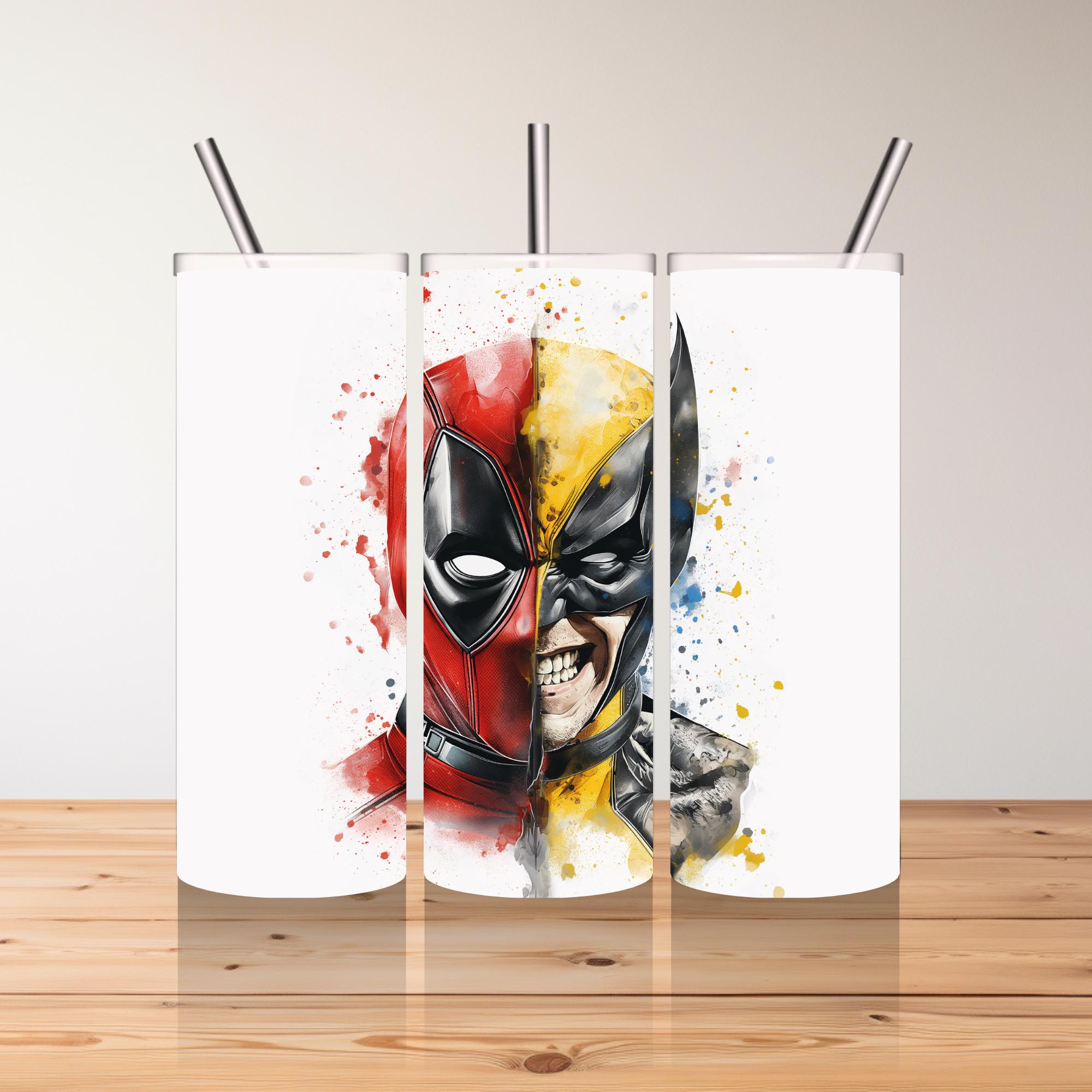 Deadpool and Wolverine Png Tumbler Wrap Instant Download - Superhero ...