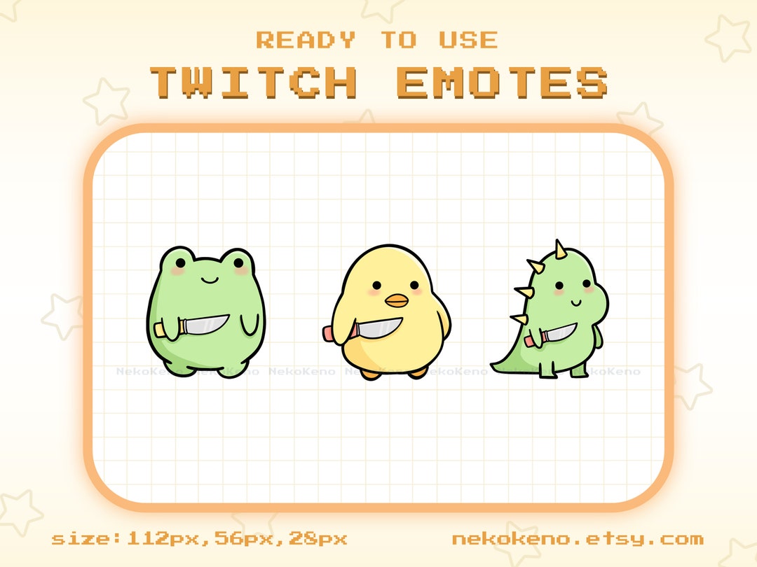 3 Dinosaurio pato rana Twitch Emotes, Emote para Twitch Discord Youtube ...