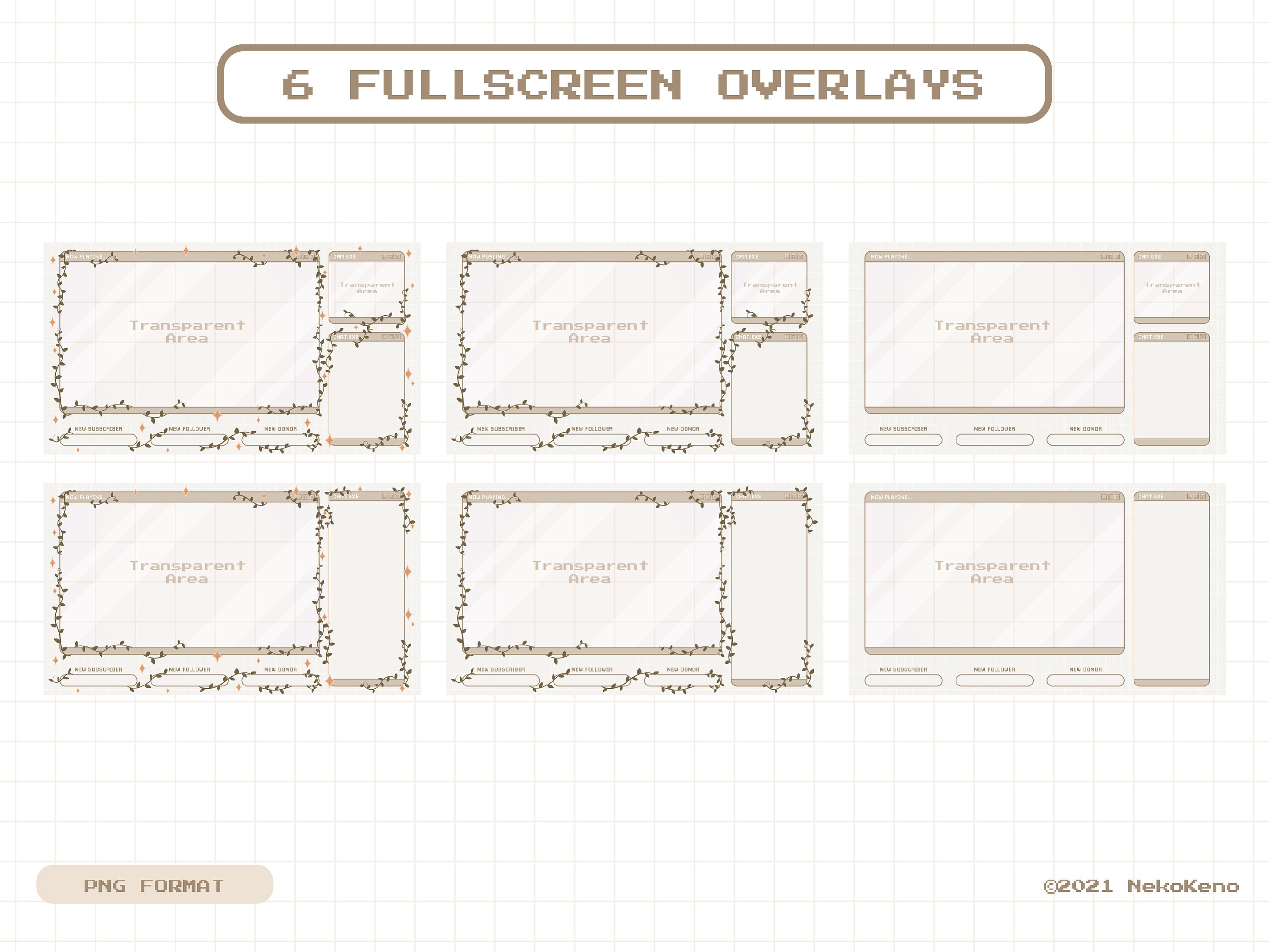 Animated Stream Overlay Package for Twitch, Aesthetic Brown Coffee ...