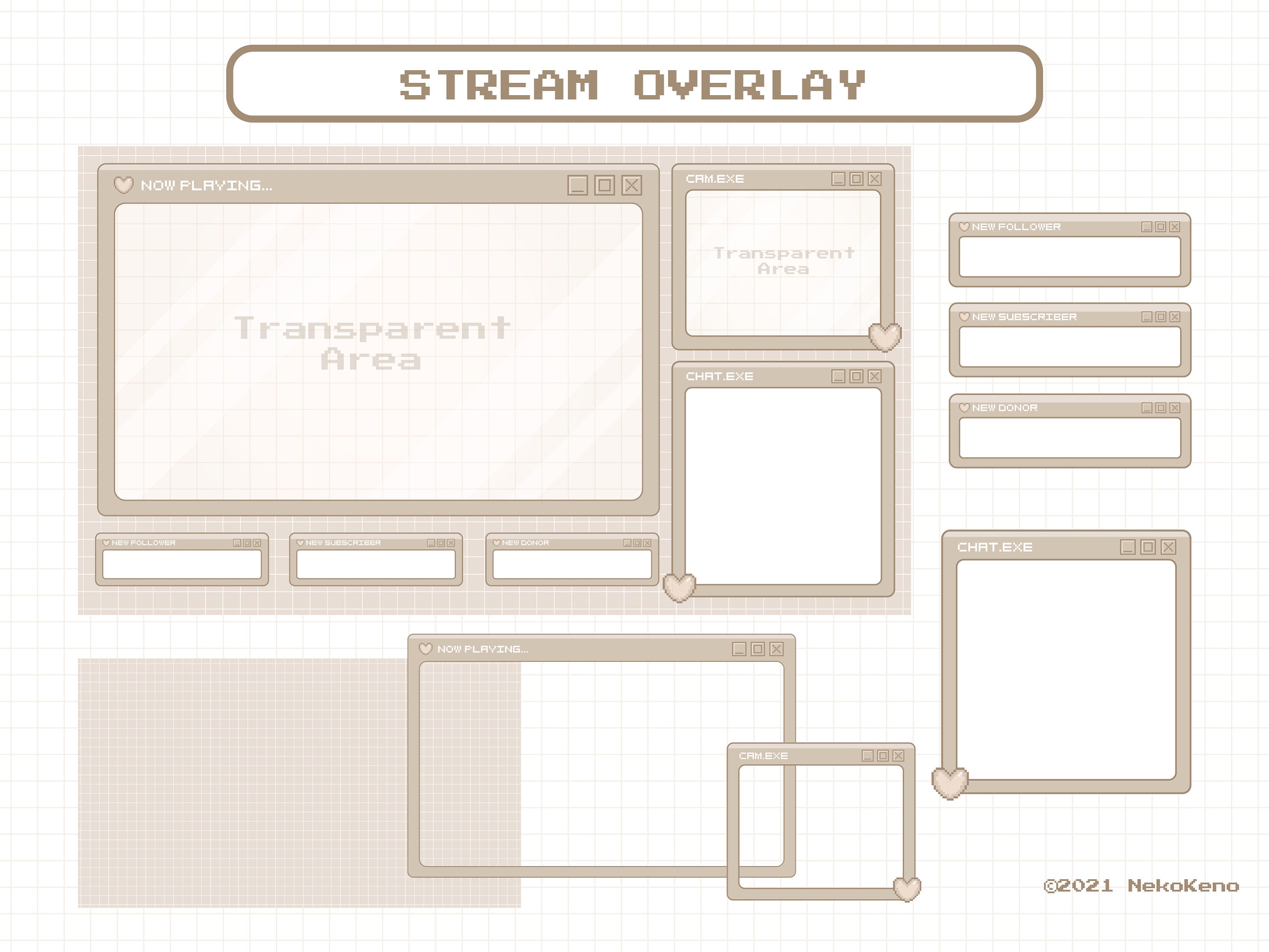 Stream Overlay Package for Twitch Cozy Brown Beige Cute | Etsy