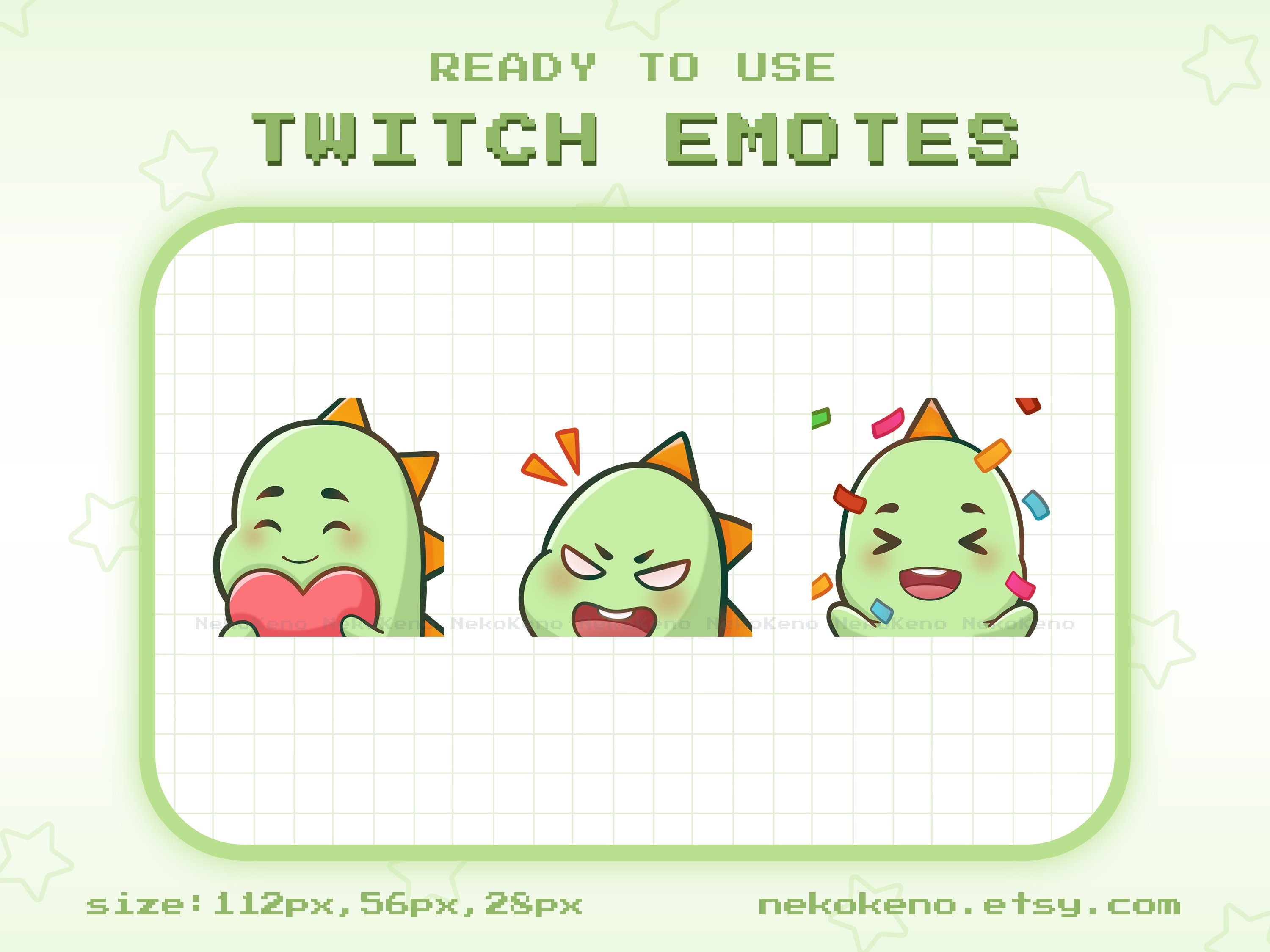 3 Dinosaurier Twitch Emotes, Emote für Twitch Discord Youtube ...
