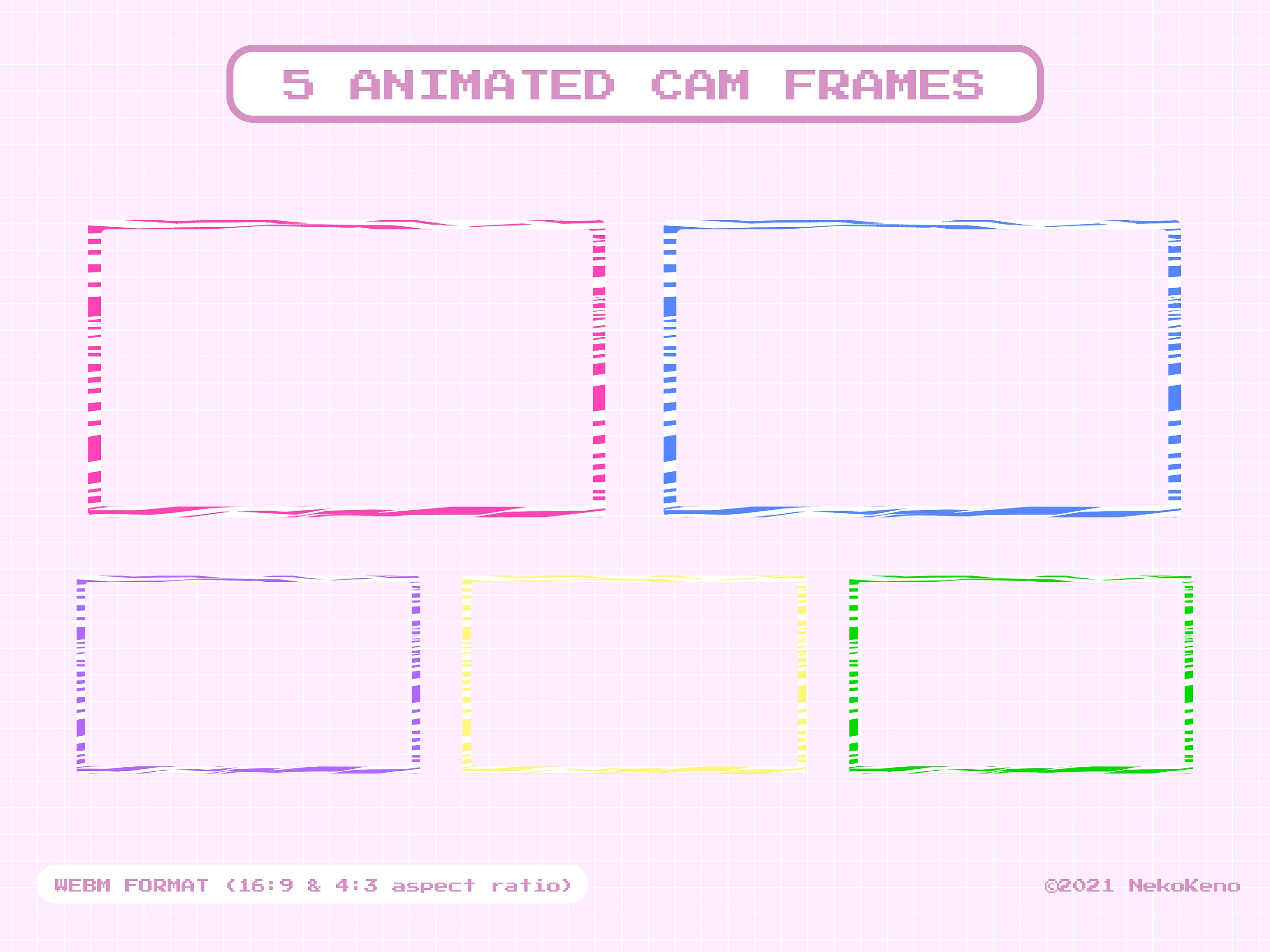 5 Animated Cam Frames Stream Overlay for Twitch Cute Camera | Etsy
