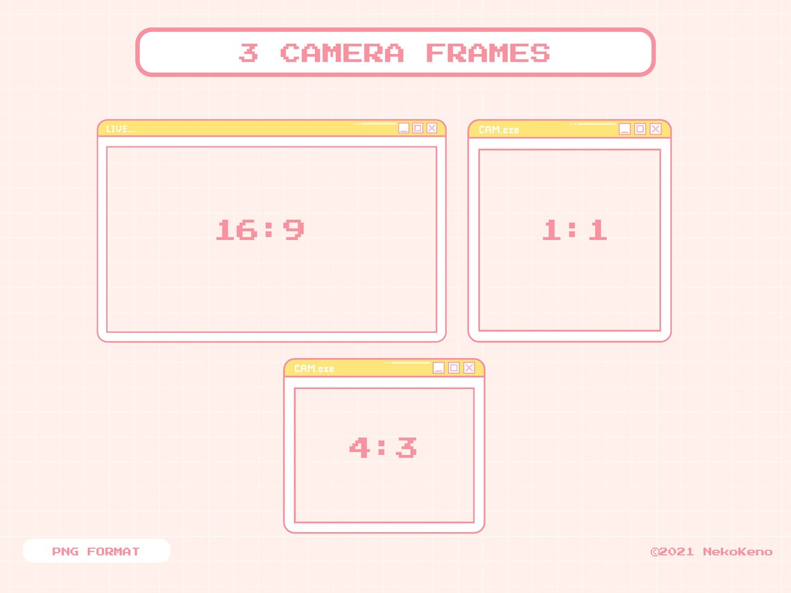 Stream Overlay Package for Twitch, Cute Theme Overlay, Kawaii Windows ...
