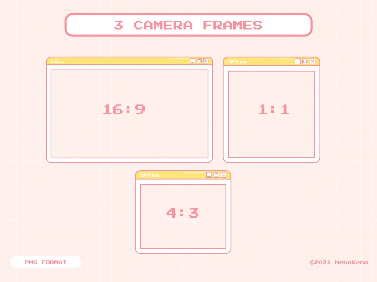 Stream Overlay Package for Twitch, Cute Theme Overlay, Kawaii Windows ...