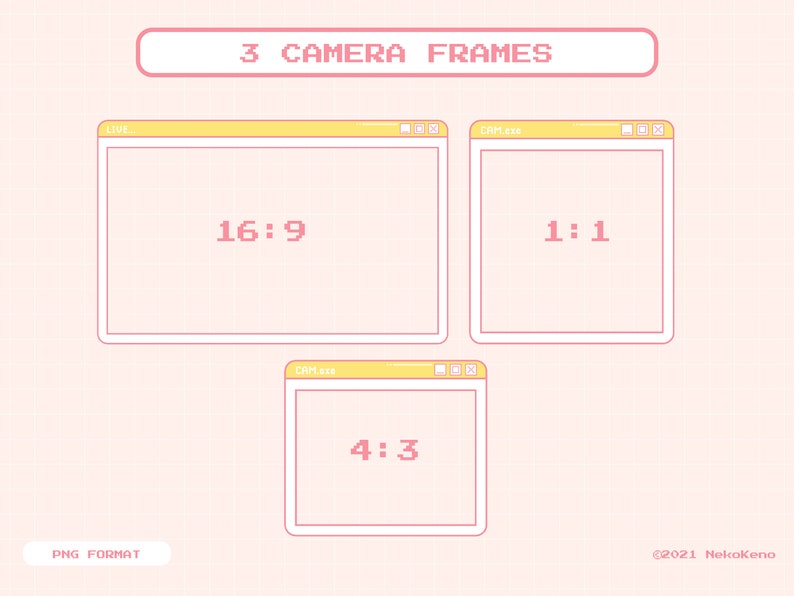 Stream Overlay Package for Twitch, Cute Theme Overlay, Kawaii Windows ...