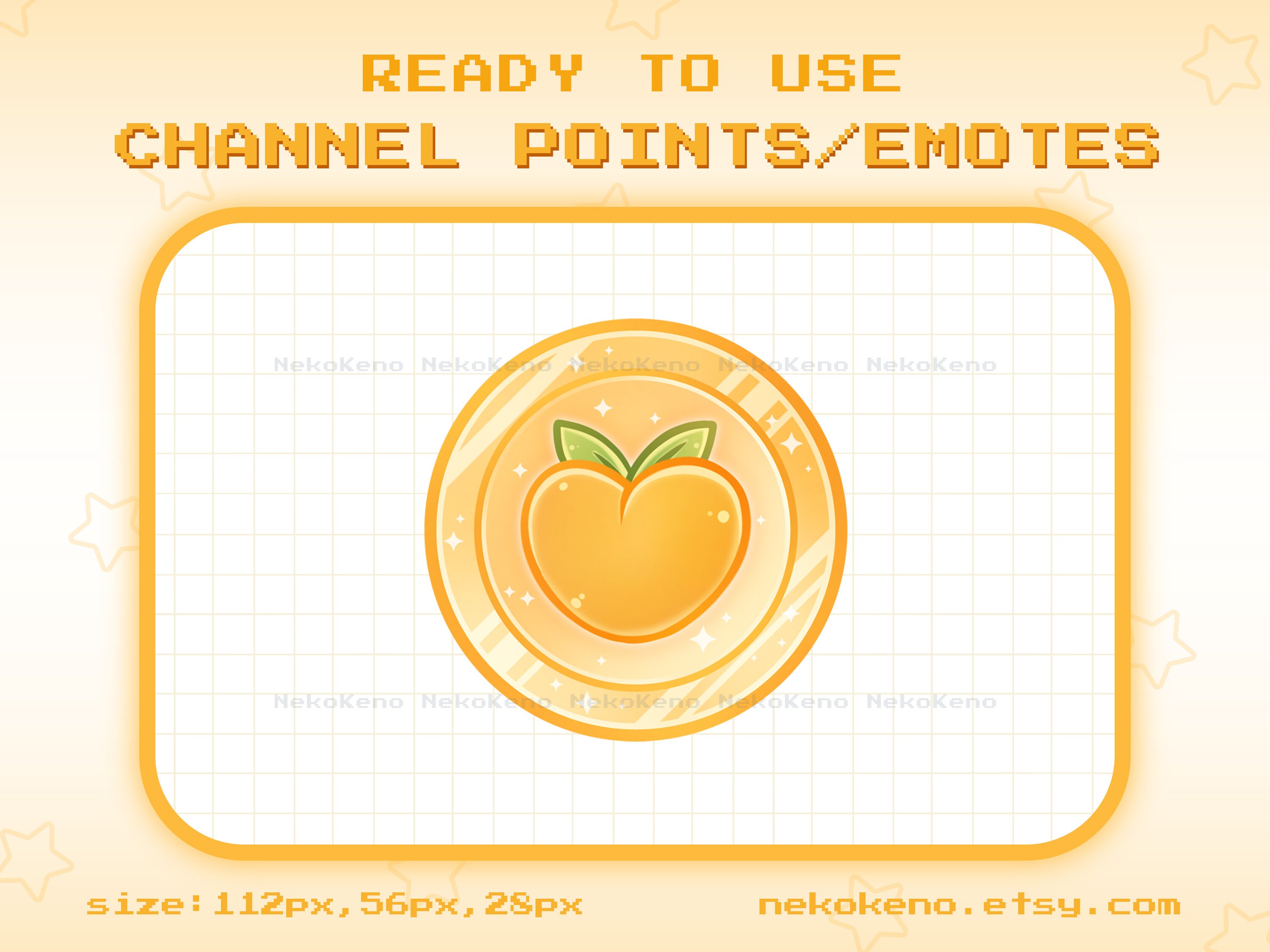 Peachy Twitch Channel Points, Peach Coin Emote, Peach Fruit Streamer ...