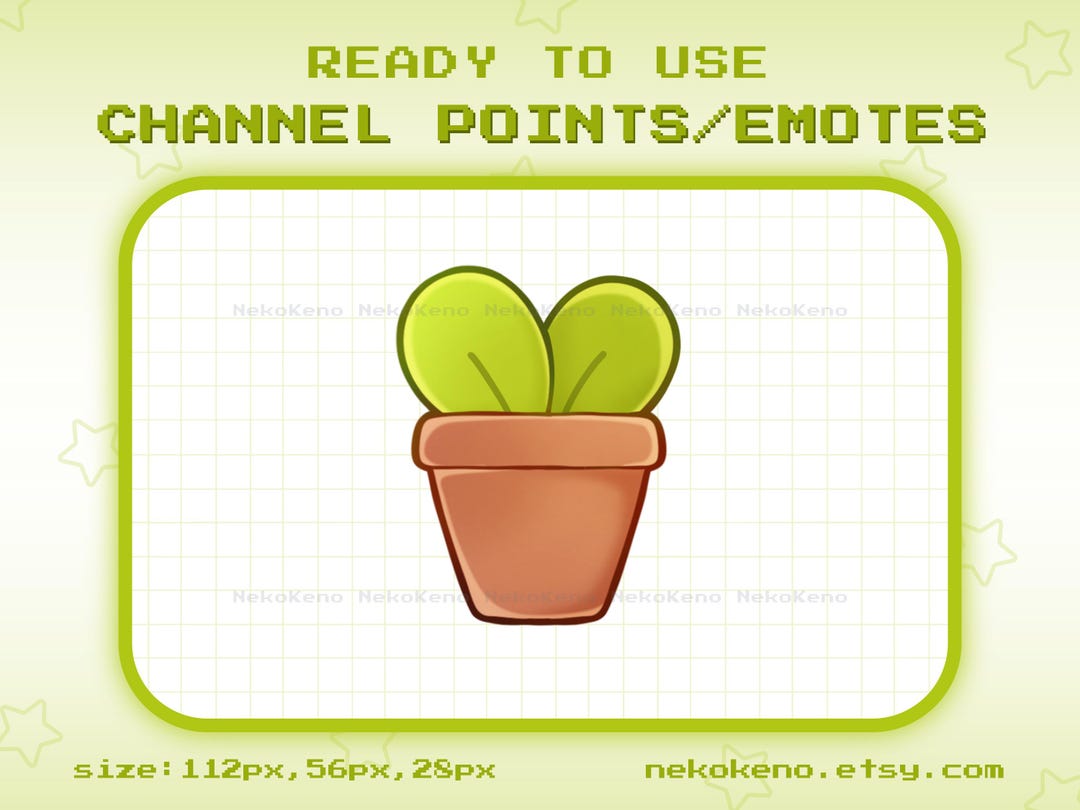Plant Twitch Channel Points, Leaf Plant Emote Streamer Graphics, Kawaii ...