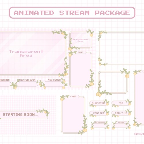 Cute Crystal Theme Overlay Aesthetic Purple Color Kawaii Crystal Twitch ...