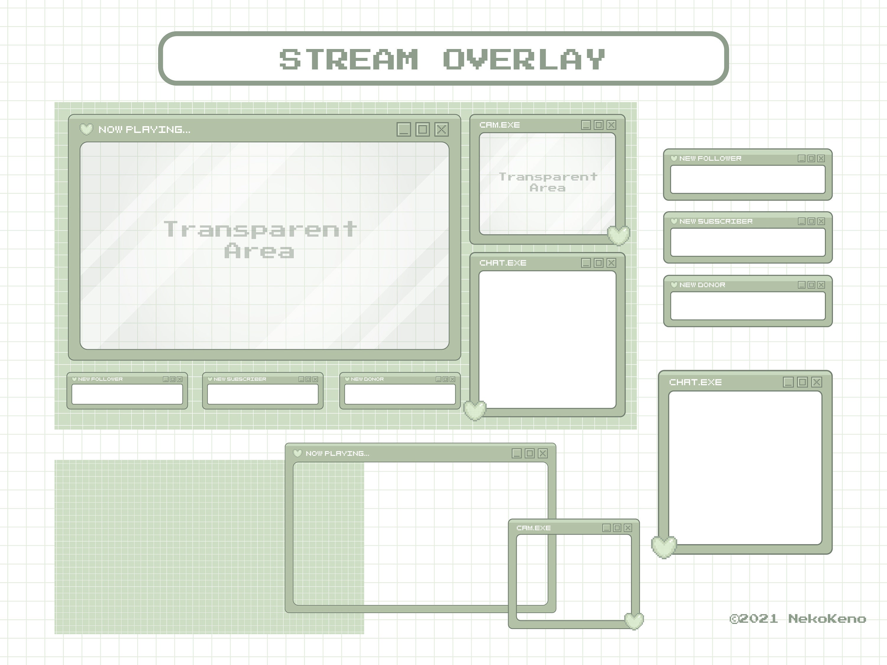 Stream Overlay Package for Twitch Cute Sage Windows Theme - Etsy