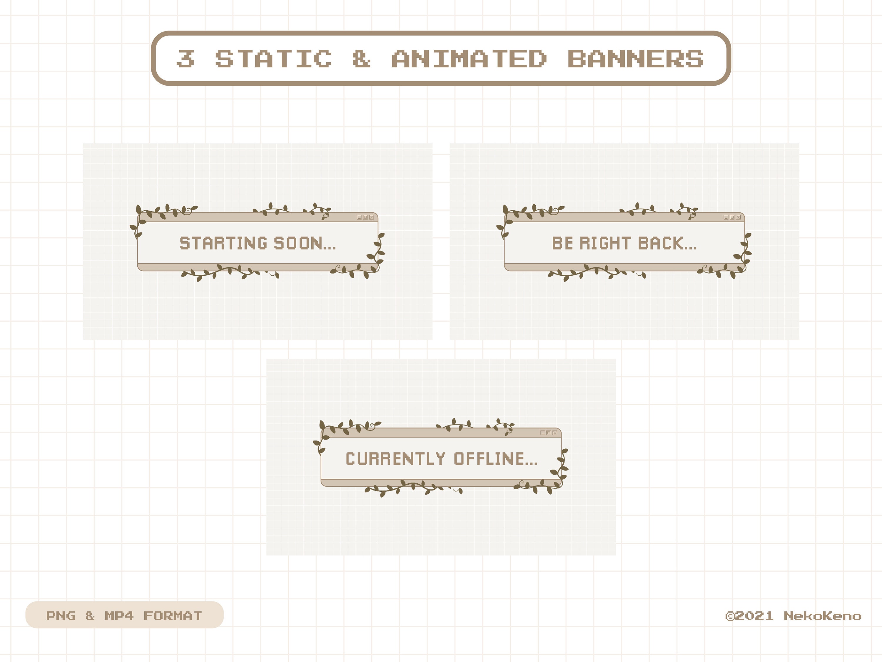 Animated Stream Overlay Package for Twitch Aesthetic Brown - Etsy